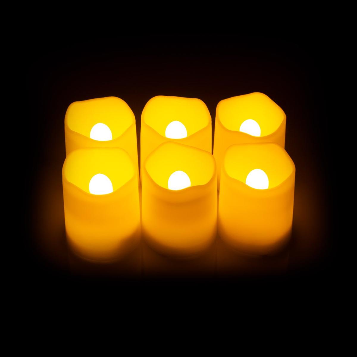 Pack de 6 Bougies LED Blanches | Ledgam
